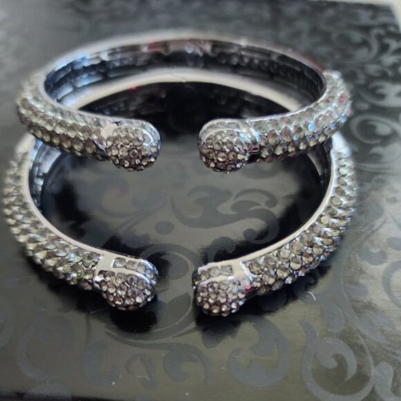 Joan Boyce | Jewelry | Joan Boyce Silver Swarovski Bangle Bracelet Duo ...